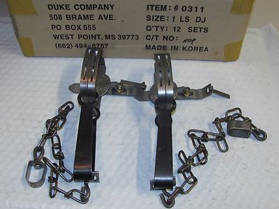 2 Duke #1 Long Spring DJ Foothold Traps Mink Muskrat Gopher Trapping ...