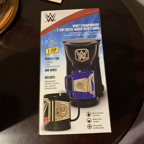 Wwe Official WWE Authentic Championship Coffee Maker & Mugs Set for ...