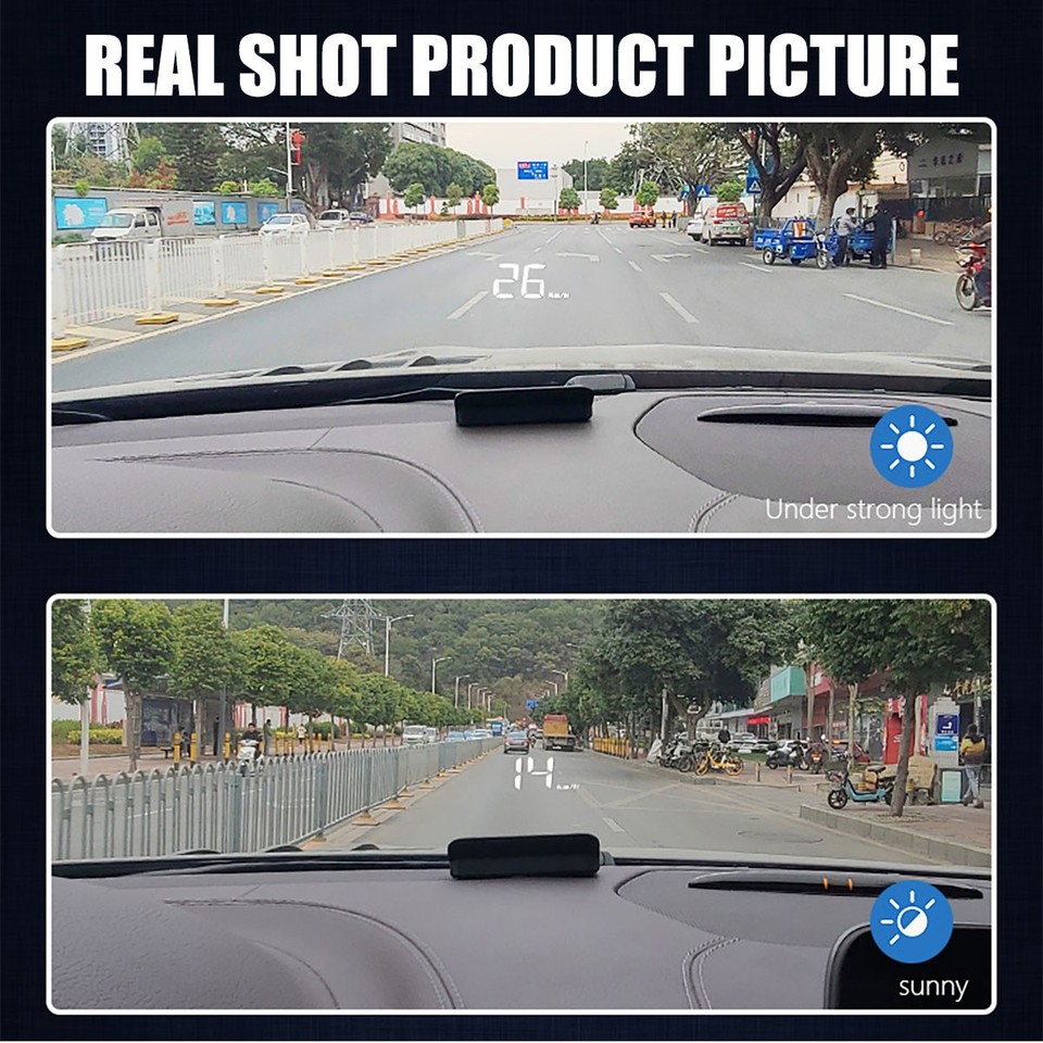 NEW Car HUD Head Up Display Over Speed Warning OBD2 Speedometer ...