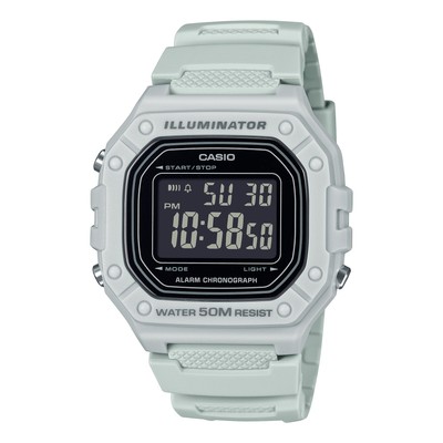 Montre CASIO ILLUMINATOR W-218H-8BVEF Silicone Gris Chrono Alarm Sub ...