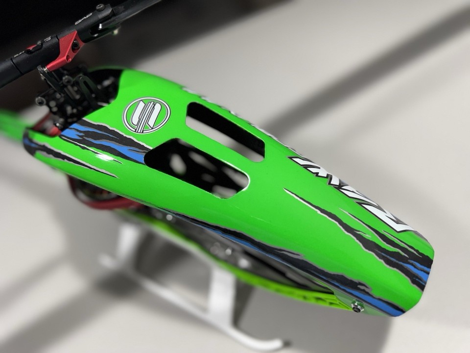 Sab Goblin RAW 420DD GREEN Custom Glossy With CF Molded Tail Boom ...