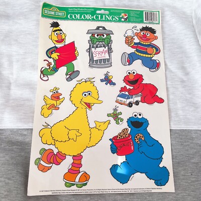 Vintage Sesame Street Muppets 1997 Static Cling Window Decor SUPER RARE ...