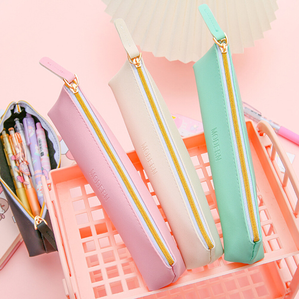 Capacity Slim Design Portable Travel PU Leather Pencil Case | eBay