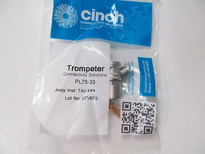 Emerson Connectivity/Trompeter Pl75-33 Rf/Coaxial Triax Plug Straight ...