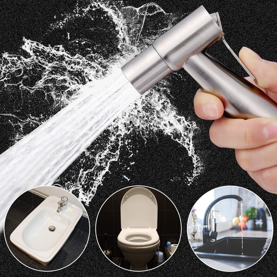 Stainless Steel Toilet Bidet Spray Handheld Shattaf Bathroom Sprayer ...