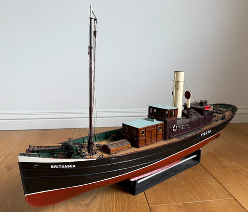 Large Vintage Model Pilot's Boat Britannia Motorised 112cm x 25cm x ...