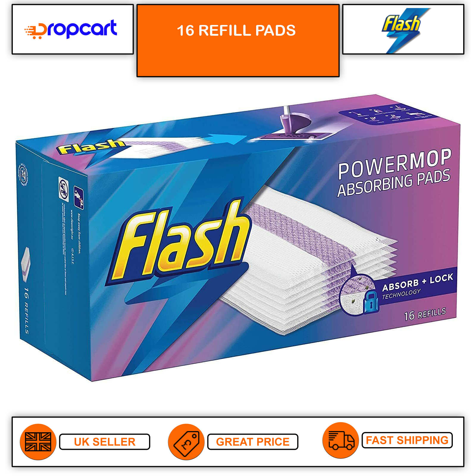Flash Power Mop Absorbing Refill Pads, Floor Cleaner Disposable ...