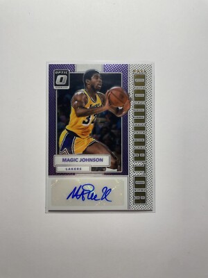 MAGIC JOHNSON 2017-18 PANINI DONRUSS OPTIC HALL DOMINATOR #HD-MJ AUTO ...