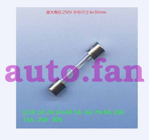For F10AL250V 6*30mm diameter 6 mm length 3 cm 10A 250V glass fuse tube ...