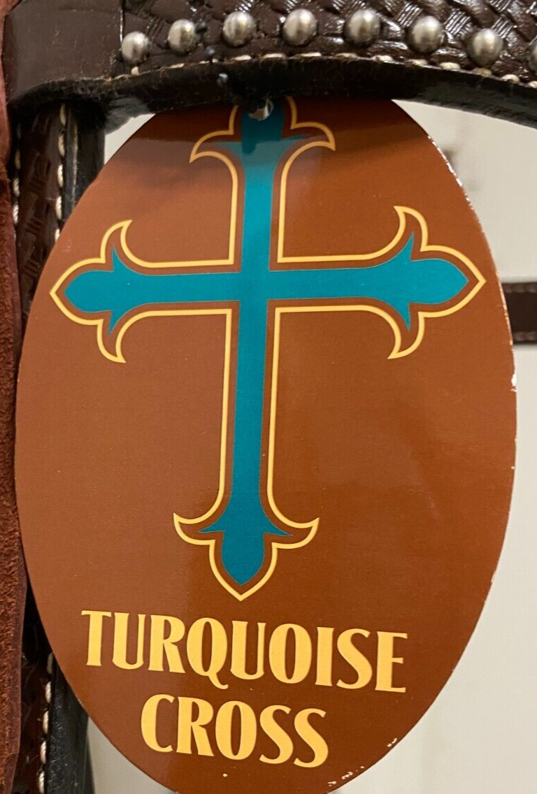 N/W/T WEAVER LEATHER TURQUOISE CROSS BASKET TOOL STUDDED DARK OIL ...