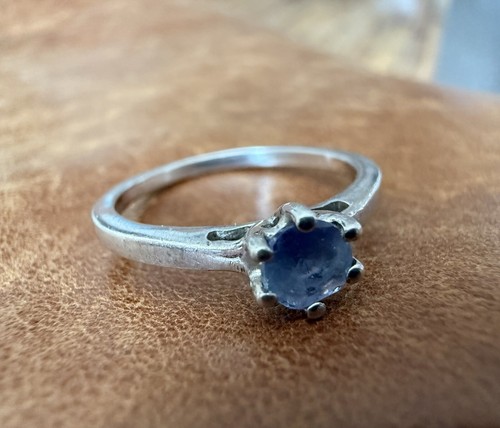 Beautiful Signed RJ 925 Sterling Round Blue Tanzanite Solitaire Ring ...