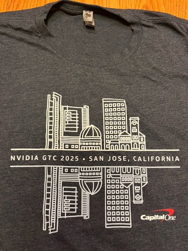 Nvidia GTC 2025 T-Shirt Blue XL San José AI/ML Conference GPU Crypto ...