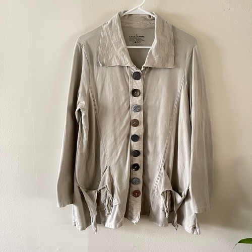 Neon Buddha Jacket Womens Large Taupe Lagenlook Artsy Bohemian ...