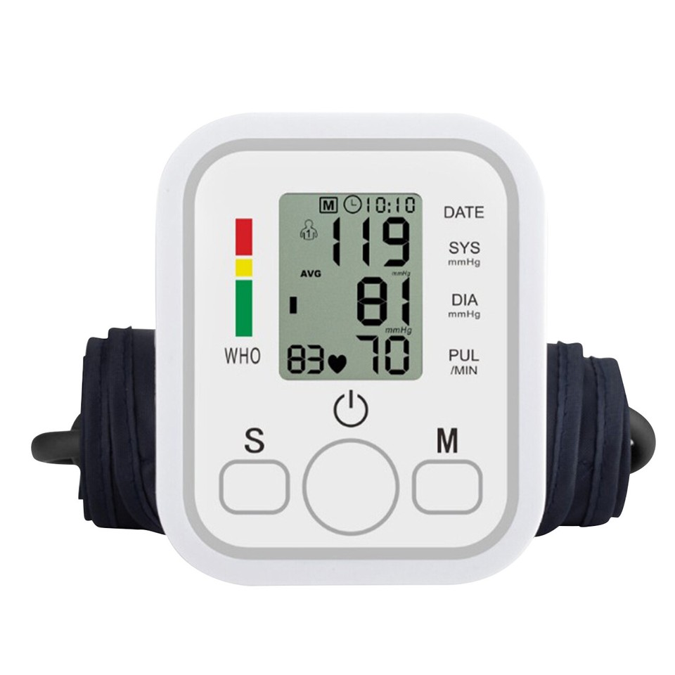 Automatic Upper Arm Blood Pressure Monitor Pulse Meter BP Machine Voice ...