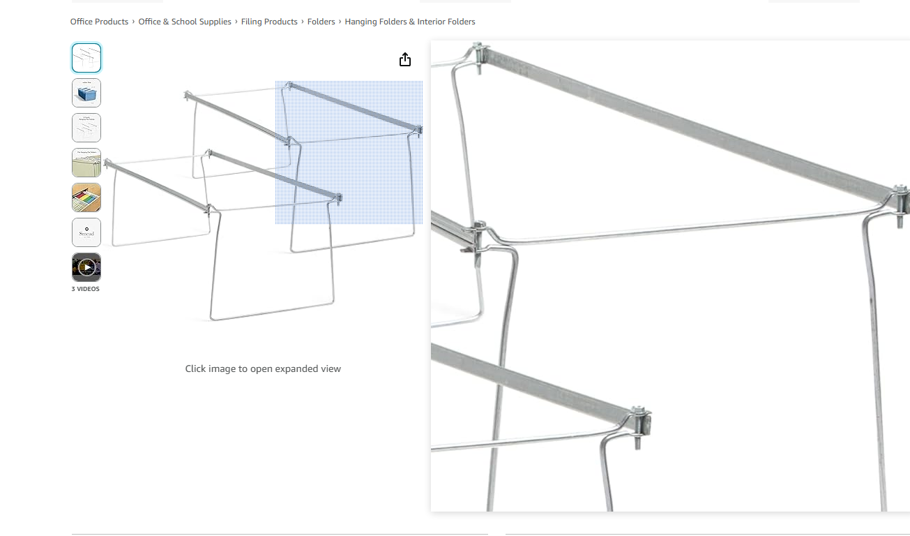 Smead Steel Hanging File Folder Frame, Letter Size, Gray, 2 per Pack ...