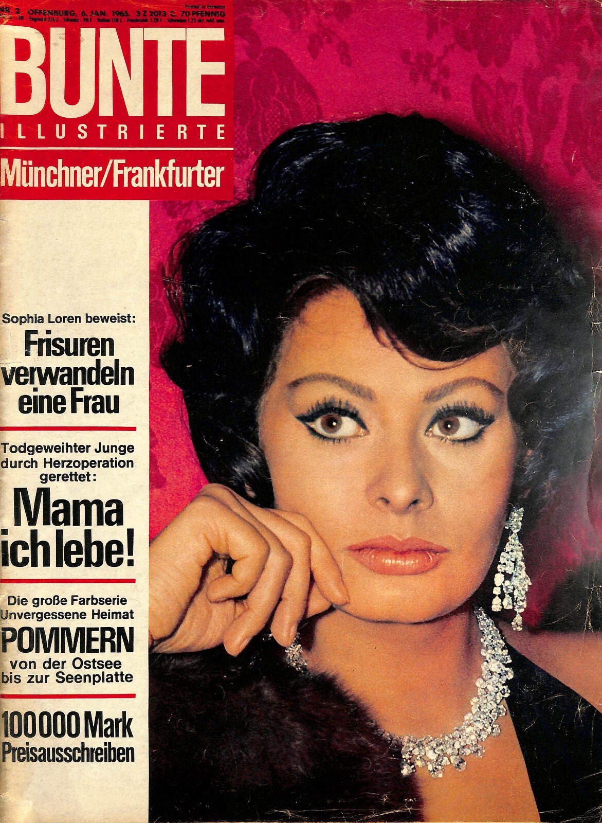 1965 BUNTE Magazine Sophia Loren Bunte Illustrierte 06.01.65 Martin ...
