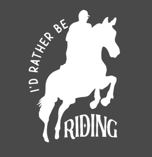 I'd Rather be Riding Horse Decal | Vinyl | White | Decal/Sticker ...