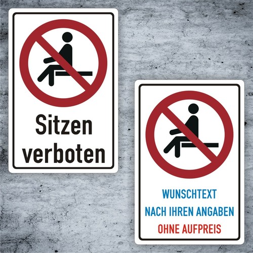 Verbotsschild Sitzen verboten Schild oder Aufkleber Indiv. DIN EN ISO ...