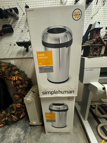 Simplehuman - Bullet Open Trash Can 16 GL - Brushed Stainless Steel ...