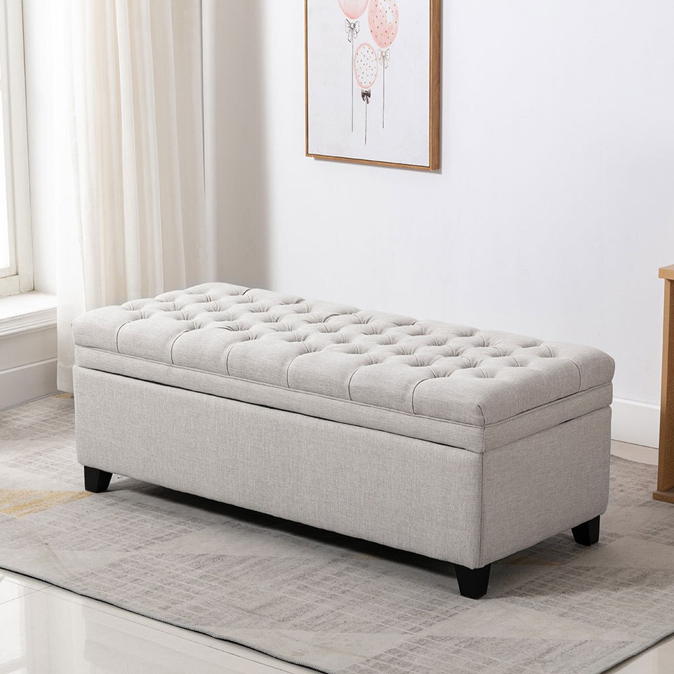 Chesterfield Storage Ottoman Footstool End of Bed Sofa Bench Window ...