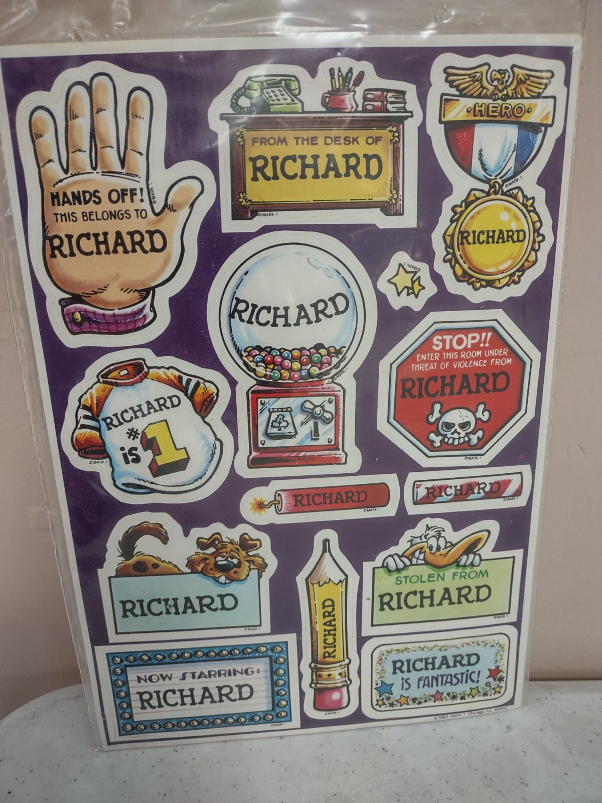 Vintage 1983 Celebrity Mark 1 Name Richard Stickers Unused 2 Sheets | eBay