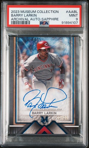 BARRY LARKIN AUTO PSA 9 2023 Museum Collection Sapphire /20 POP 1 NONE ...