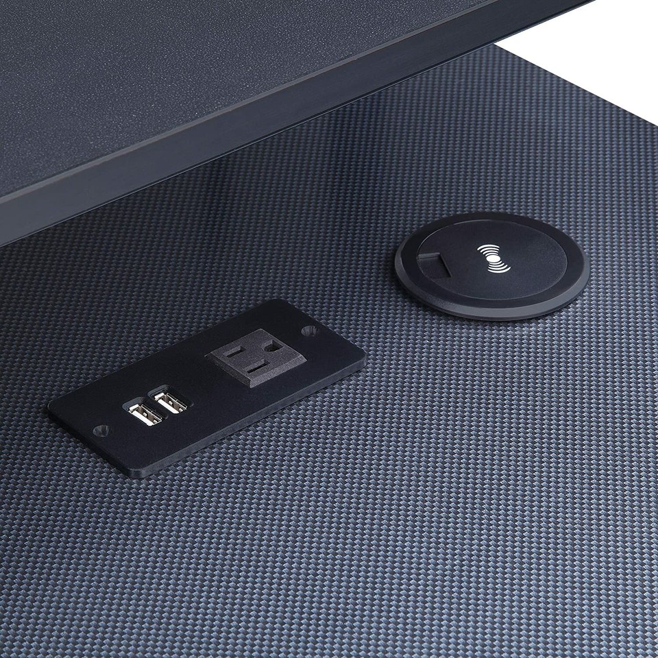 DesignLab Checkpoint Ghost Battlestation Gaming Desk | Dual USB, LED ...