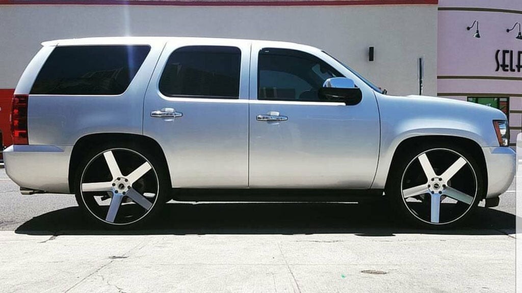 28" Strada Perfetto Black Machine Wheels Tires Silverado Tahoe Sierra ...