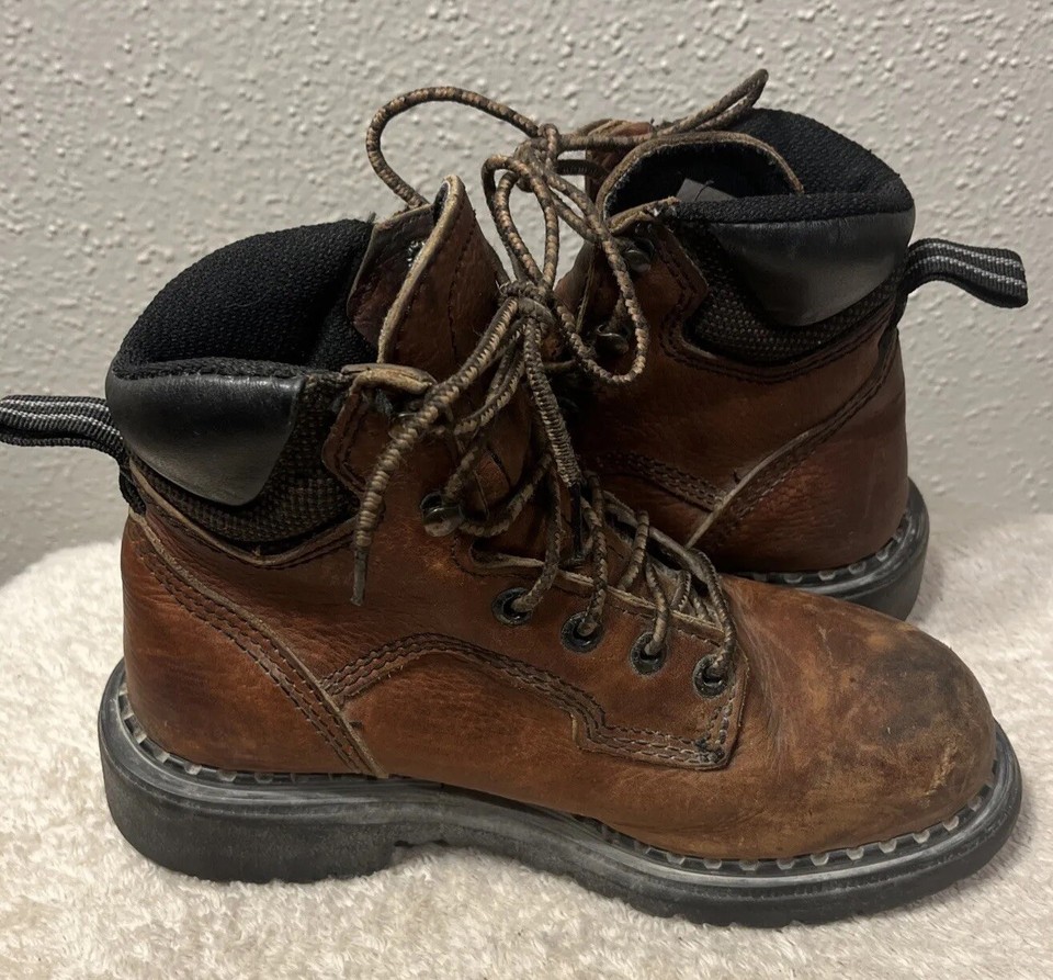 Red Wing 2326 Brown Leather Safety Work Boots USA Shoes Womens Sz 4 E2 ...