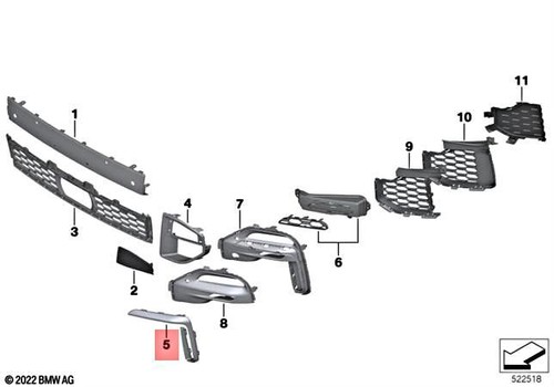 Genuine BMW X5 M G05 X5 M50dX SAV Trim Grille Side Right 51118092670 | eBay