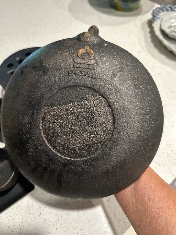 Koi fish Teavana Cast Iron Kettle Teapot Cups Saucers Tea Warmer Set Of ...