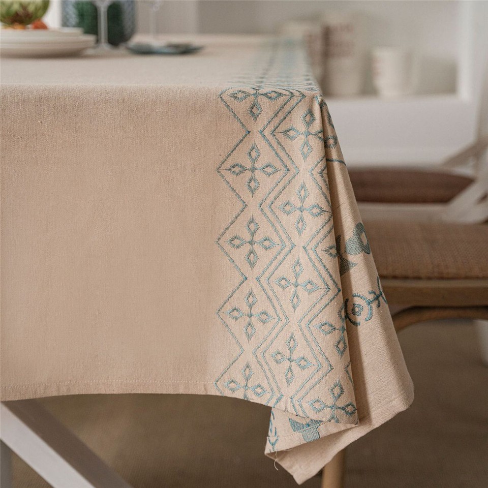 Rectangle Embroidery Tablecloth Dining Party Table Cloth Cover ...