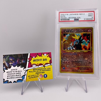 Entei #224 Neo 2 Reverse Holo Promo Rare Pokemon TCG Card Japanese PSA ...