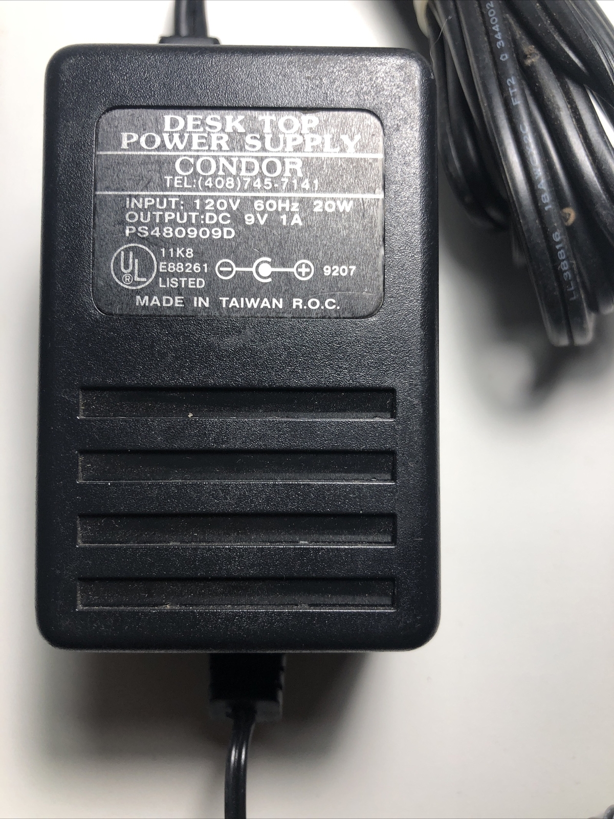 Condor AC DC PS480909D Adapter 9V 1A Class 2 Desk Top Power Supply ...