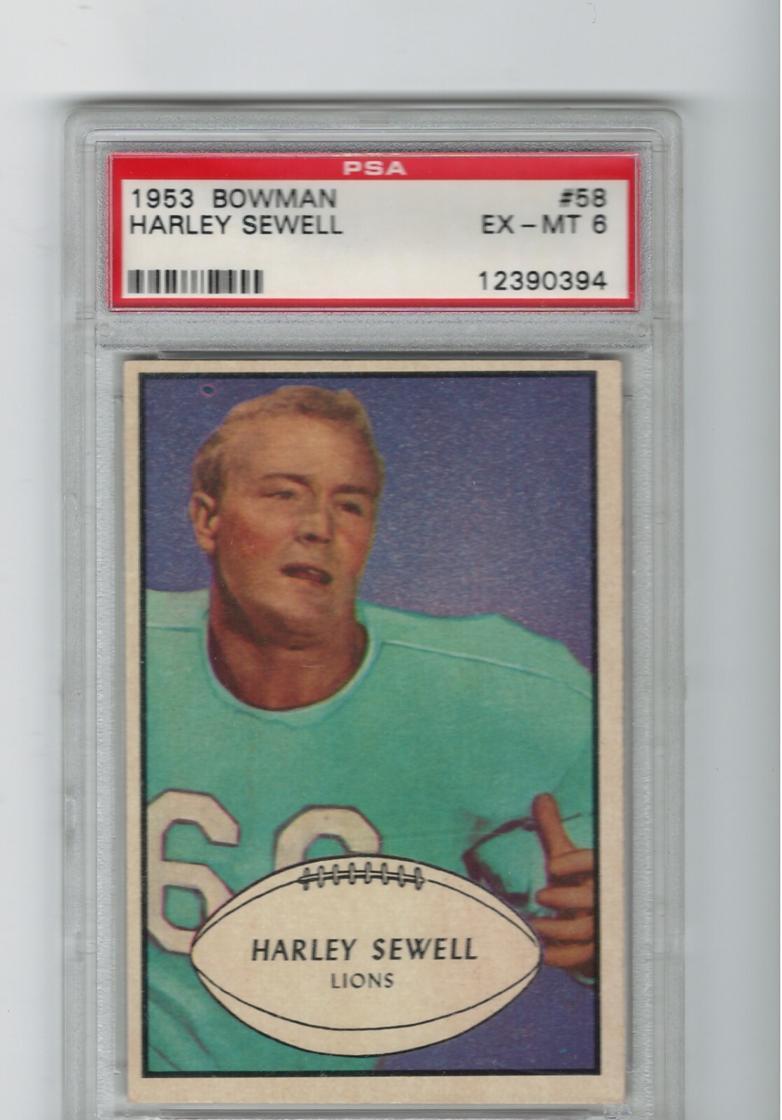 1953 Bowman - #58 - Harley Sewell - Lions - PSA 6 - 0394 | eBay