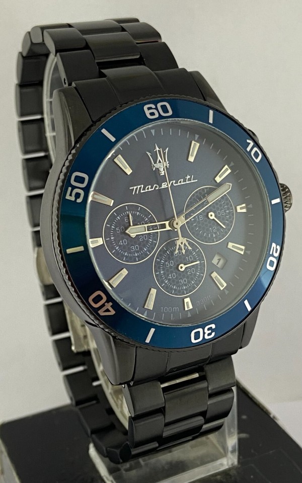 Casual Look Maserati Blue Dial For Man's Date Chronograph Quartz Wrist ...