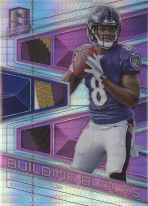 2018 Panini Spectra - Building Blocks Lamar Jackson #11 Neon Pink Prizm ...