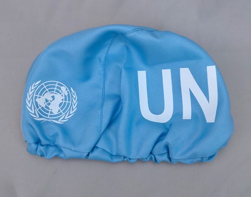 US UN UNITED NATIONS PEACEKEEPING FORCE BLUE TACTICAL M88 HELMET COVER ...
