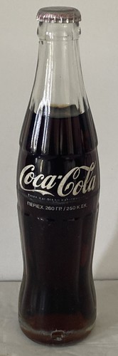 COCA COLA GREECE GREEK GLASS BOTTLE FULL 9” TALL RARE & HARD TO FIND | eBay