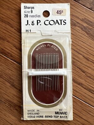 Vintage J.& P. Coats (Milward) 7 Milliners Needles | eBay