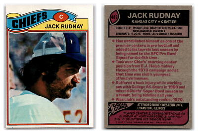 1977 Topps #487 Jack Rudnay EXMT/NM - Kansas City Chiefs | eBay