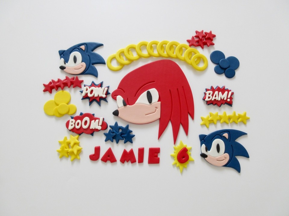 Sonic - Knuckles Cake Topper Personalised Large. Edible Knuckles Cake ...