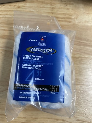 Sherwin Williams Contractor Series 4” x 3/8” Nap Mini Paint Rollers 2pk ...