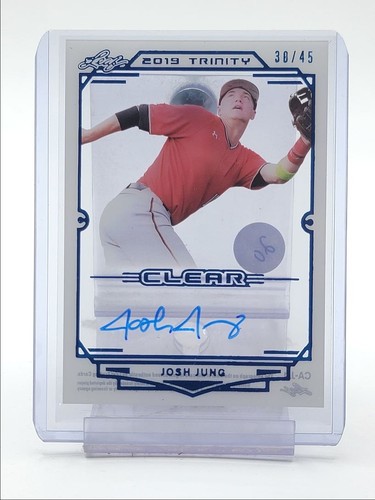 JOSH JUNG 2019 LEAF TRINITY CLEAR AUTOGRAPH PURPLE AUTO /45 Q1434 | eBay