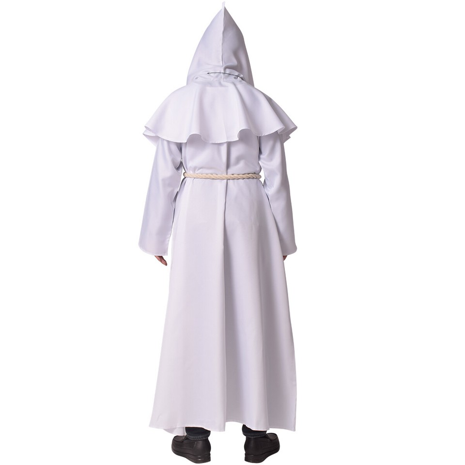 Friar Robe Medieval Cowl Hooded Monk Renaissance Priest Costume Cosplay ...