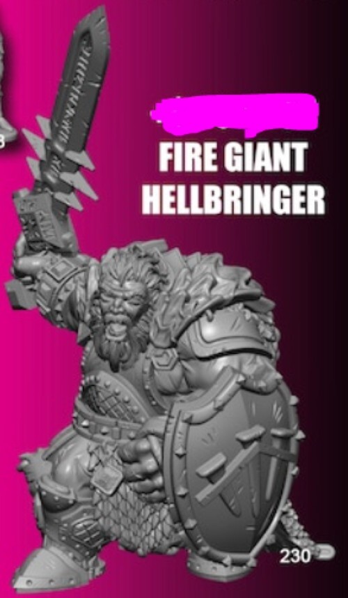 Reaper Bones 5 V Core Set Options Mini: Fire Giant Hellbringer 230 ...