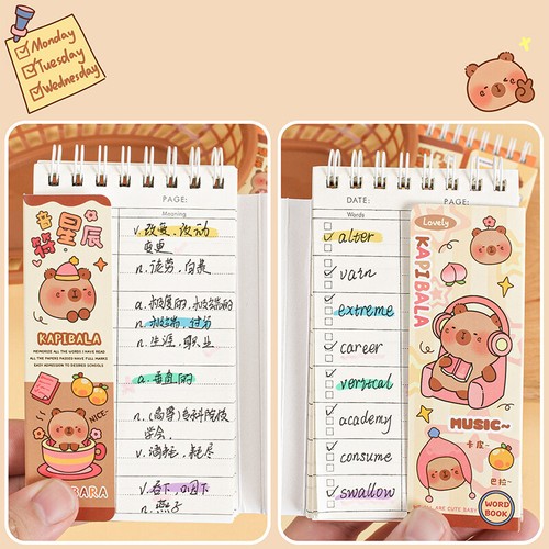 Cute Cartoon Capybara English Word Notebook Mini Portable Recite Word ...