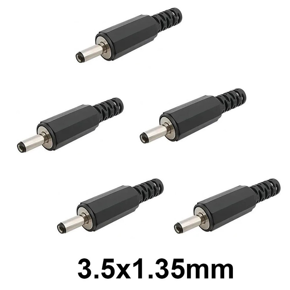 DC Power Plug 3.5 x 1.35 mm 4.0 1.7 4.8 5.5 2.1 2.5 6.5 4.4 Male DIY ...