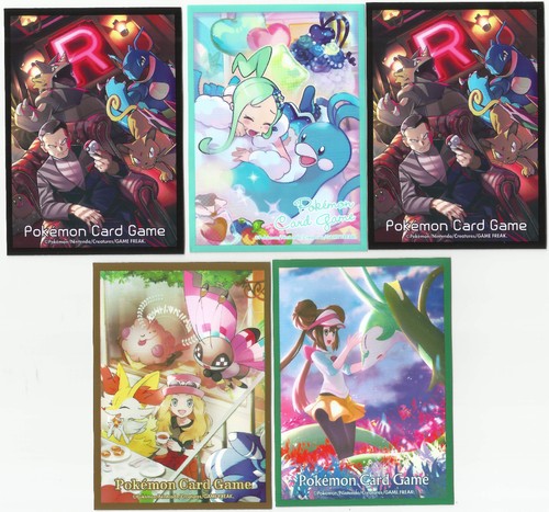 5 Trainers' Pokemon Card Sleeves Giovanni, Lisia, Serena & Rosa | eBay