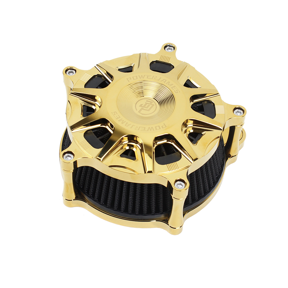 Gold Air Cleaner Intake Filter For Harley 16-17 Softail FXDLS 08-16 ...
